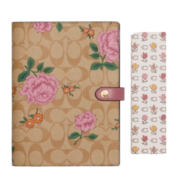 Coach | Office | Coach Prairie Rose Canvas And Leather Notebook Pencil ...